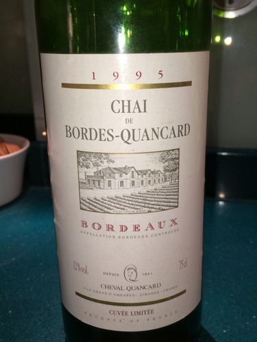 Cheval Quancard Bordeaux Chai de Bordes 1995 | Wine Info