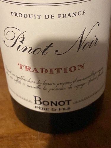 Bonot Père et Fils Tradition Pinot Noir | Vivino English
