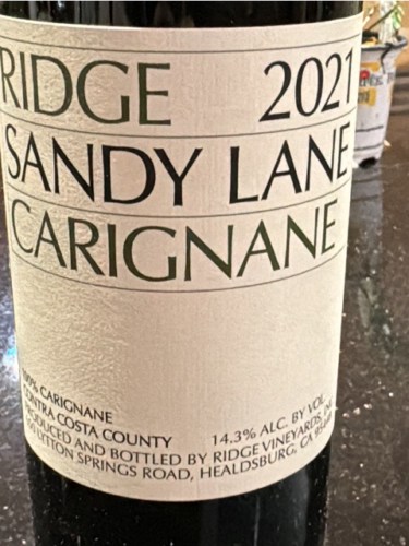 Ridge Vineyards Sandy Lane Carignane | Vivino English