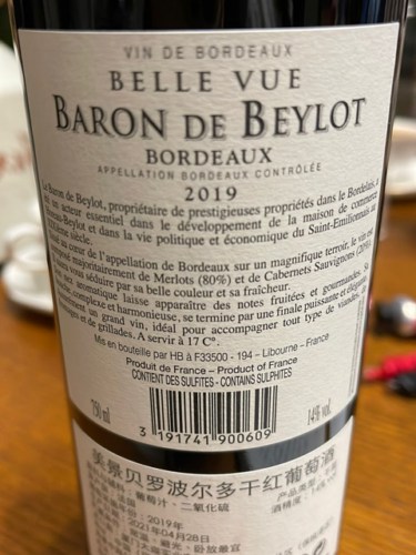 Baron de Beylot Belle Vue Bordeaux | Vivino US