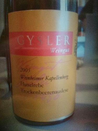 Gysler Weinheimer Kapellenberg Huxelrebe Trockenbeerenauslese | Vivino US