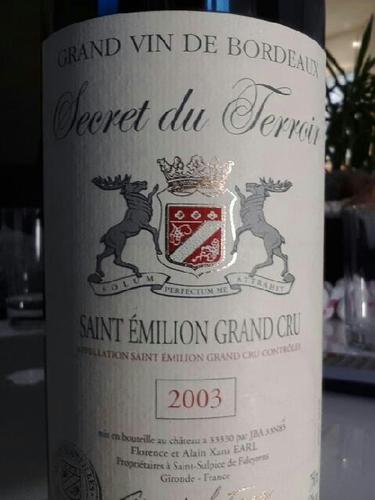 2003 Château La Fleur Perey Secret du Terroir Saint Emilion Grand Cru ...