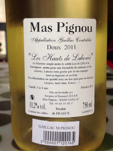 Domaine Mas Pignou Les Hautes de Laborie Doux | Vivino France