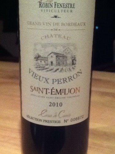 Robin Fenestre Château Vieux Perron Coeur de Cuvée Saint-Émilion ...