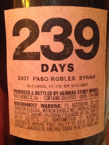 Herman Story 239 Days Syrah | Vivino US
