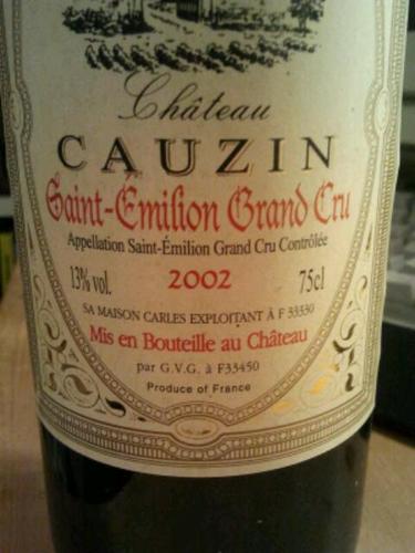2002 Maison Carles Château Cauzin Saint-Émilion | Vivino US