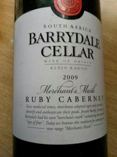 Barrydale Cellar Merchant's Mark Ruby Cabernet | Vivino US