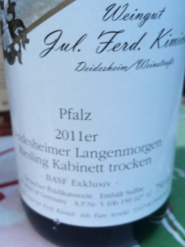 Julius Ferdinand Kimich Deidesheimer Langenmorgen Riesling Kabinett ...
