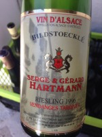 Hartmann Serge & Gérard Bildstoecklé Vendanges Tardives Riesling ...