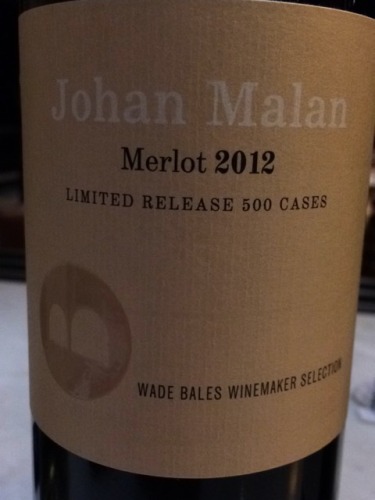 Wade Bales Johan Malan Limited Release Merlot | Vivino France