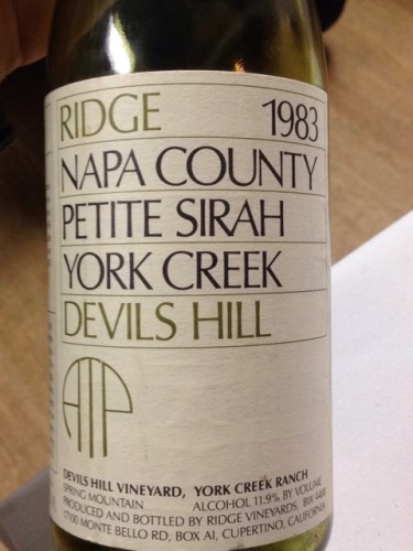 Ridge Vineyards York Creek Devils Hill Petite Sirah | Vivino 日本