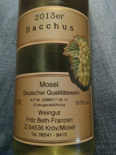 2014 Fritz Beth-Franzen Mosel Bacchus | Vivino US