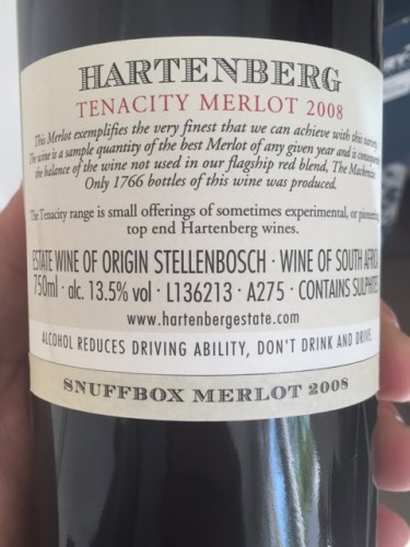 Hartenberg Tenacity Merlot | Vivino US