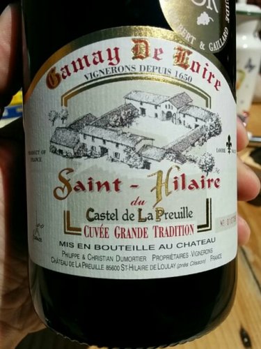 Château de la Preuille Cuvée Grande Tradition Saint-Hilaire Gamay de Loire | Vivino US