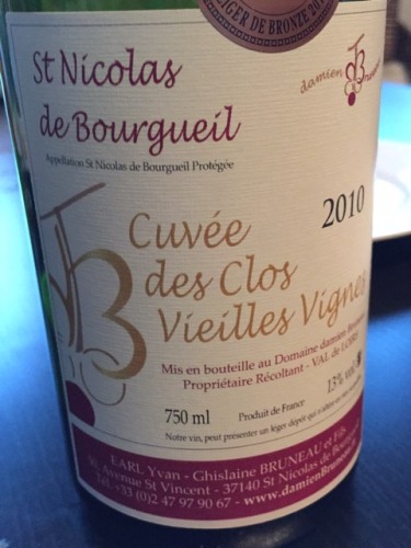 Damien Bruneau Cuvée des Clos Vieilles Vigne Saint-Nicolas-de-Bourgueil ...