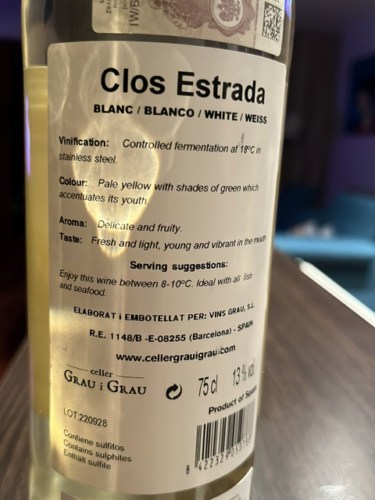 Celler Grau i Grau Clos Estrada Maians Blanco | Vivino US
