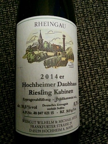 Wilhelm & Michael Huck Rheingau Hochheimer Daubhaus Riesling Kabinett ...
