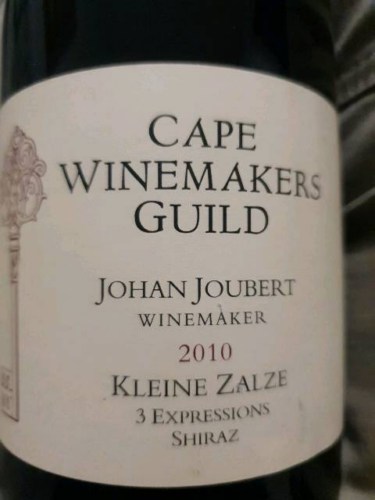 Johan Joubert Cape Winemakers Guild Kleine Zalze 3 Expressions Shiraz ...