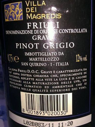 Piera Martellozzo Villa dei Magredis Pinot Grigio | Vivino US