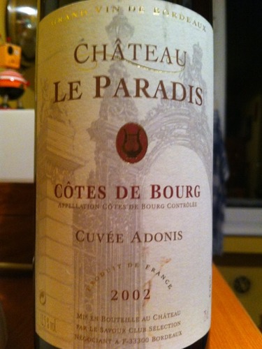 Le Savour Club Château le Paradis Cuvée Adonis Côtes de Bourg | Vivino US