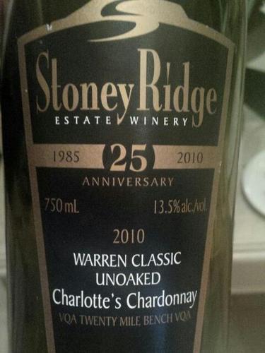 Stoney Ridge Estate Winery Warren Classic Unoaked Charlotte's ...