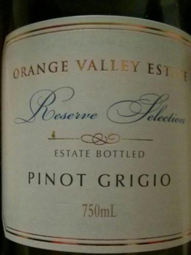 Orange Valley Estate Reserve Selection Pinot Grigio | Vivino US