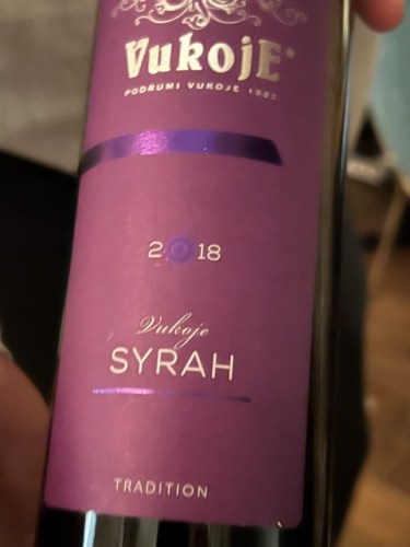 Vukoje Tradition Syrah | Vivino English
