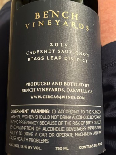 Bench Vineyards - Circa 64 Cabernet Sauvignon | Vivino US