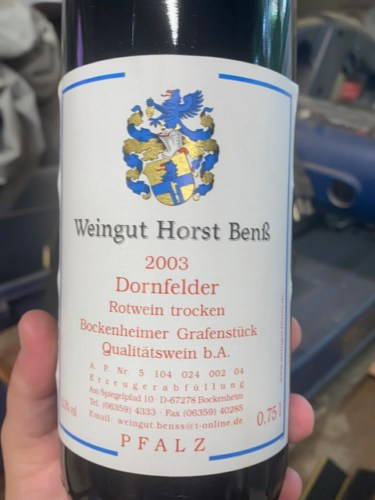 Benss Bockenheimer Grafenstuck Dornfelder | Vivino US