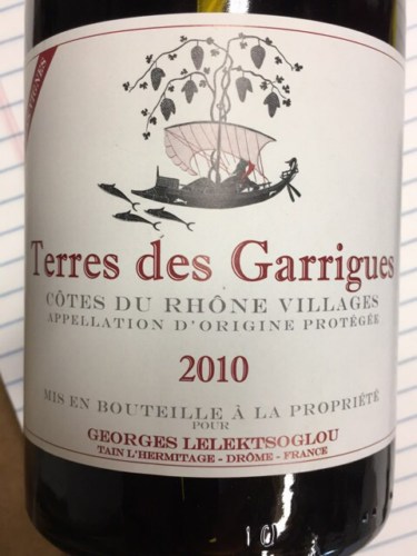 Georges Lelektsoglou Terres des Garrigues Vieiles Vignes Côtes du Rhône ... Georges Lelektsoglou Terres des Garrigues Vieiles Vignes Côtes du Rhône ...