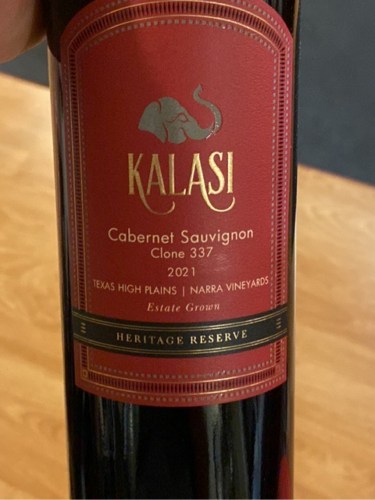 Kalasi Cellars Narra Vineyards Heritage Reserve Cabernet Sauvignon ...