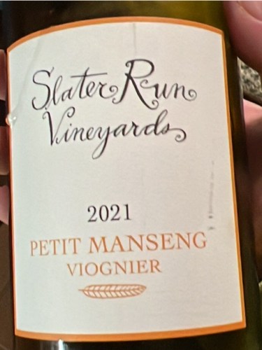 Slater Run Vineyards Petit Manseng - Viognier | Vivino United States