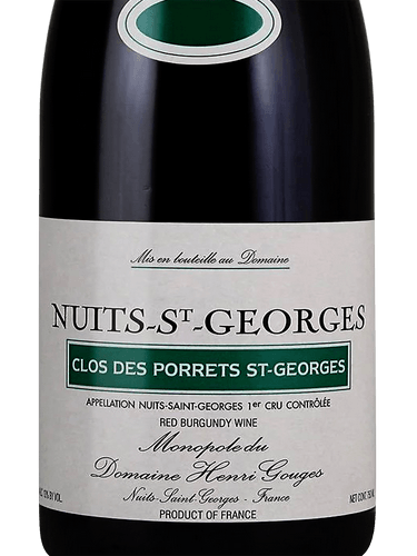 2018 Domaine Henri Gouges Clos des Porrets Nuits-Saint-Georges 1er Cru ...