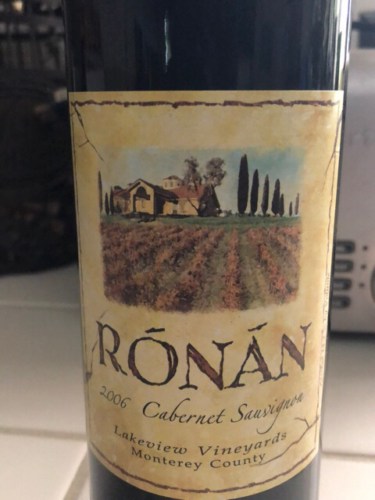 Ronan Cellars Lake View Vineyards Cabernet Sauvignon | Vivino English