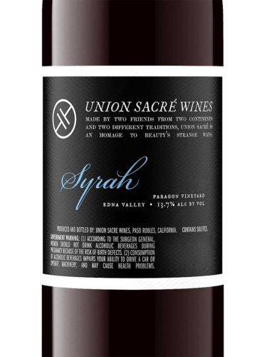 Union Sacré Paragon Vineyard Syrah | Vivino Australia
