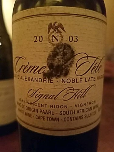 2003 Signal Hill Crème de Tète Muscat d'Alexandrie - Noble Late Harvest ...