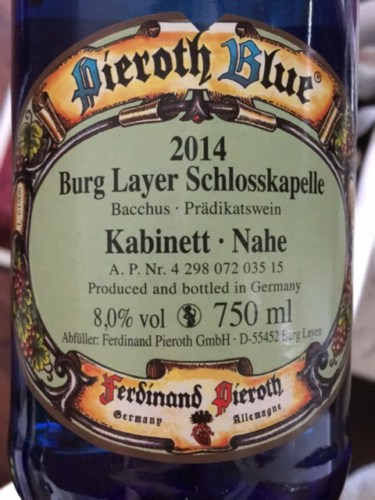 Pieroth Blue Burg Layer Schlosskapelle Bacchus Kabinett | Vivino US