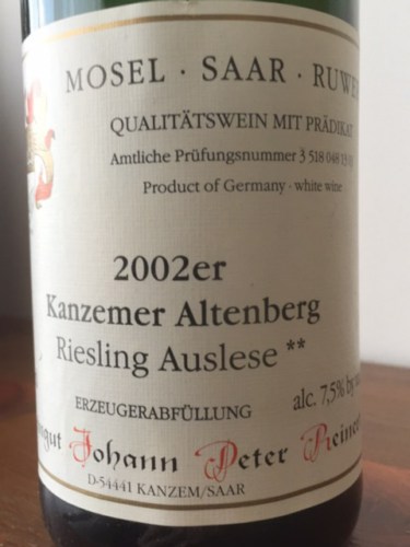 Johann Peter Reinert Kanzemer Altenberg Riesling Auslese | Vivino English