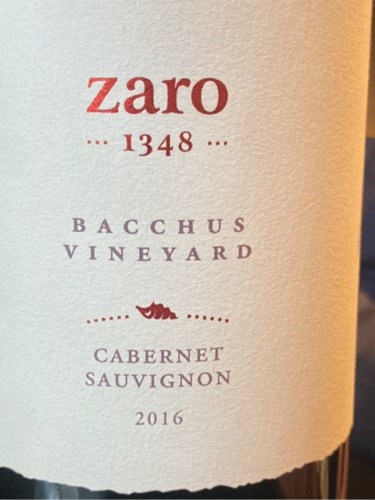 Zaro Bacchus Vineyard Cabernet Sauvignon | Vivino English
