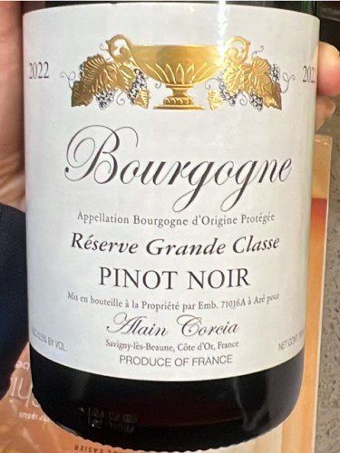 Domaine Raphael et Alain Corcia Réserve Grande Classe Bourgogne Pinot ...