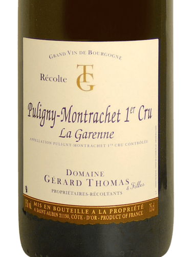 Domaine Gérard Thomas Puligny-Montrachet 1er Cru 'La Garenne' | Vivino ...