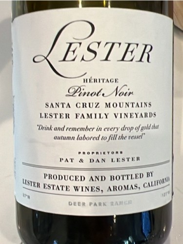 Lester Heritage Pinot Noir | Vivino US