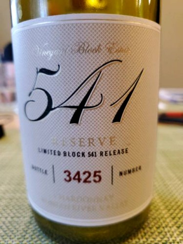 Vineyard Block Estate Limited Block 541 Release Reserve Chardonnay ...