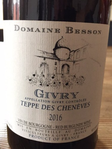 Domaine Besson Givry 'Teppe des Chenèves' Rouge | Vivino Français