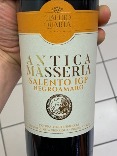 Claudio Quarta Antica Masseria Negroamaro | Vivino US