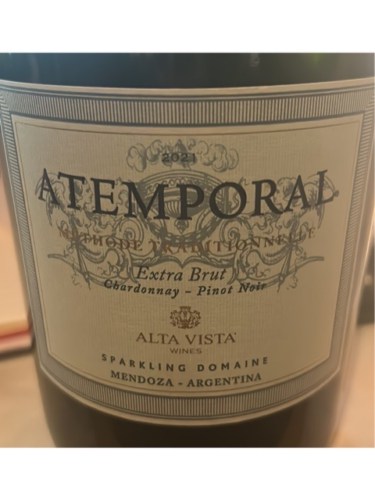 Alta Vista Atemporal Extra Brut Pinot Noir - Chardonnay | Vivino US