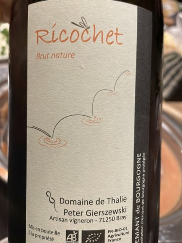 Domaine de Thalie Ricochet Crémant de Bourgogne Brut Nature Rosé ...