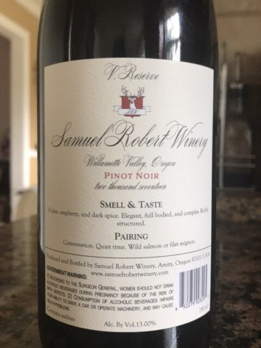 Samuel Robert Pinot Noir Reserve | Vivino US
