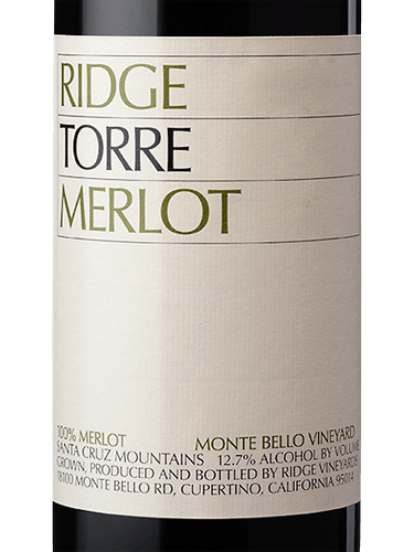 2016 Ridge Vineyards Torre Merlot | Vivino US
