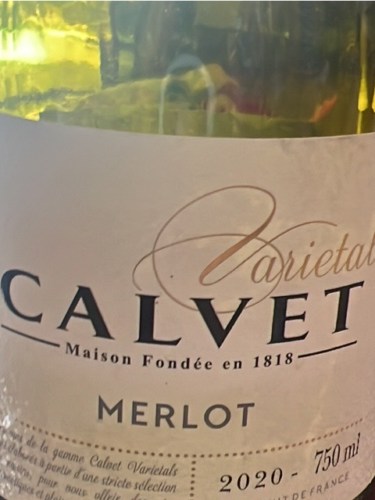 2020 Calvet Varietals Merlot | Vivino US